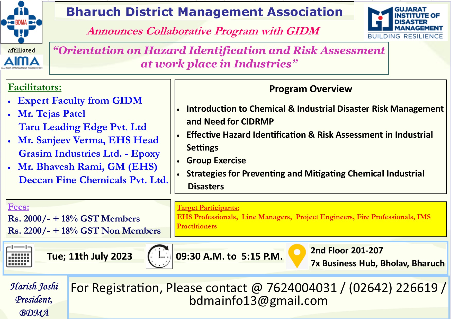 Welcome to BDMA - Bharuch District Management Association